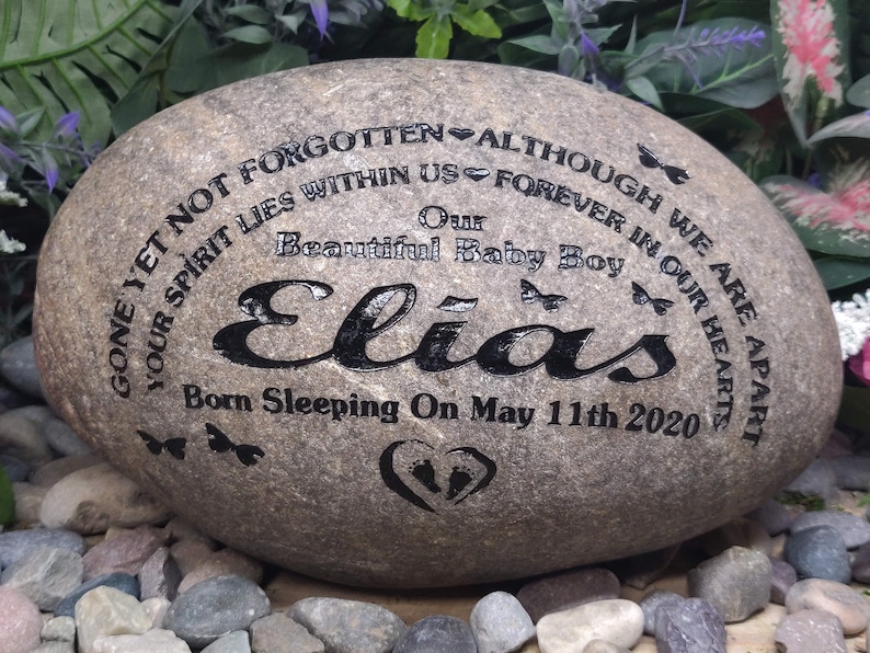 Baby Memorial Stone Born Sleeping on Stillborn Miscarriage - Etsy