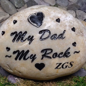 My Dad My Rock Fathers Day Stones Garden Rocks Kids Custom to Order ...