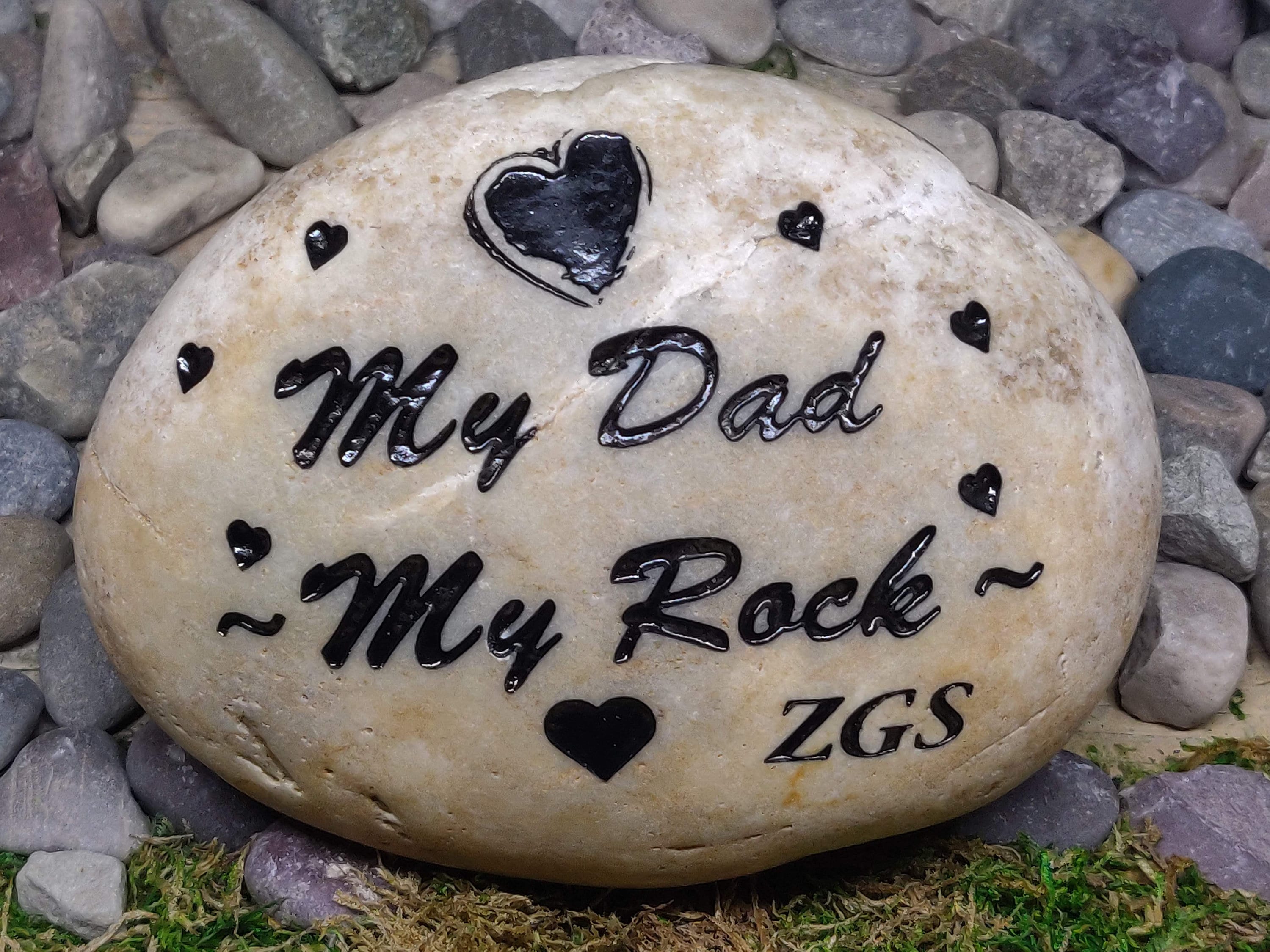 My Dad My Rock Fathers Day Stones Garden Rocks Kids Custom to - Etsy