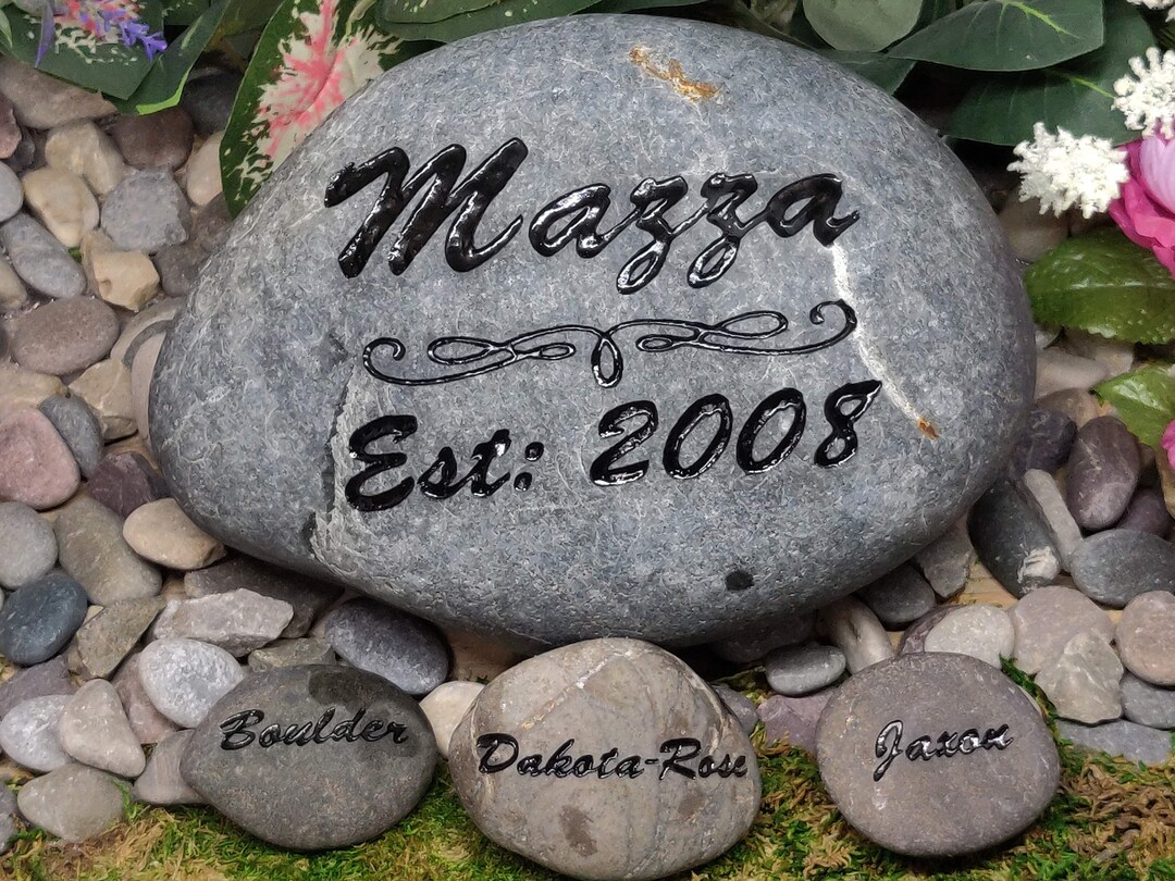 7in Family Crest Rock Add Kids Custom to Order Carved Namesake Family ...