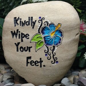 Please Wipe Your Feet Stones Garden Rocks Custom Order Carved Home ...