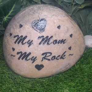 My Mom My Rock Stones Garden Rocks Kids Custom to Order Carved Names ...