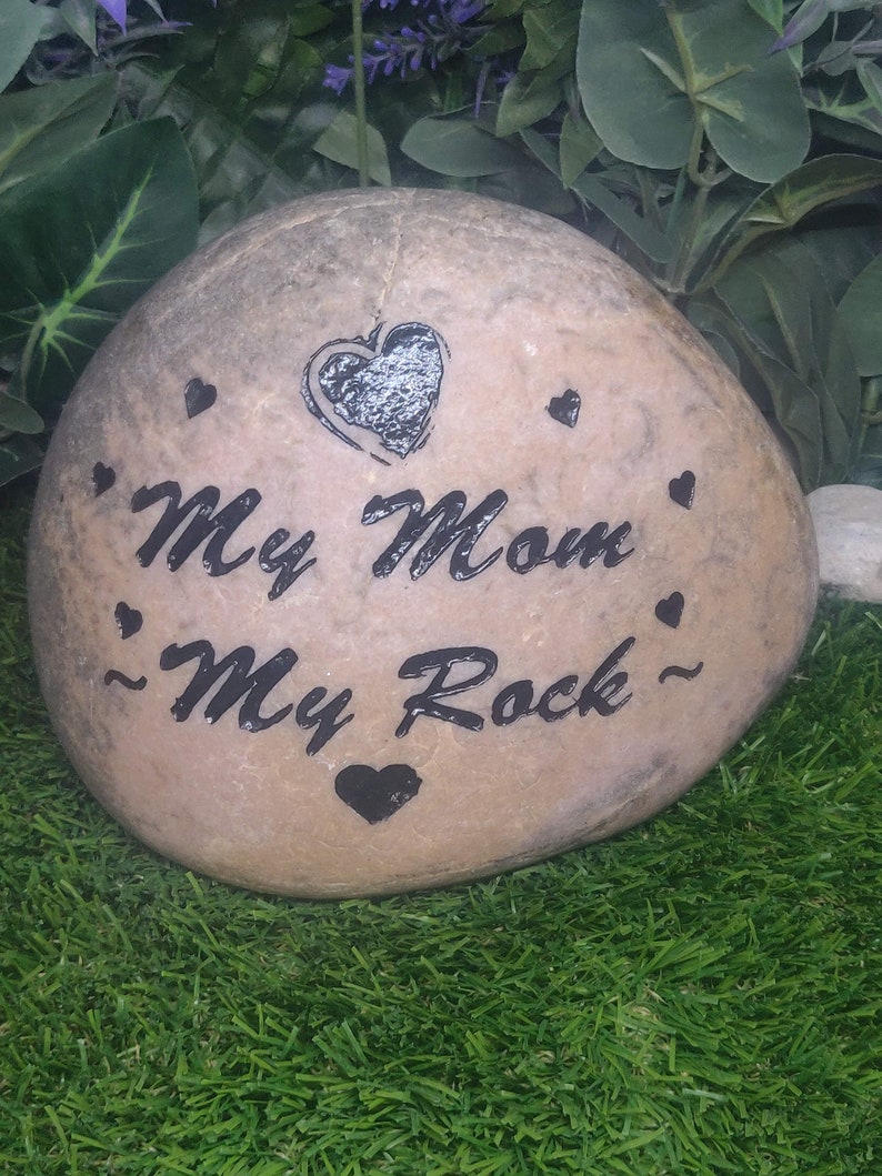 My Mom My Rock Stones Garden Rocks Kids Custom to Order Carved - Etsy