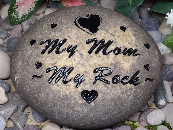 My Mom My Rock Stones Garden Rocks Kids Custom To Order Carved | Etsy