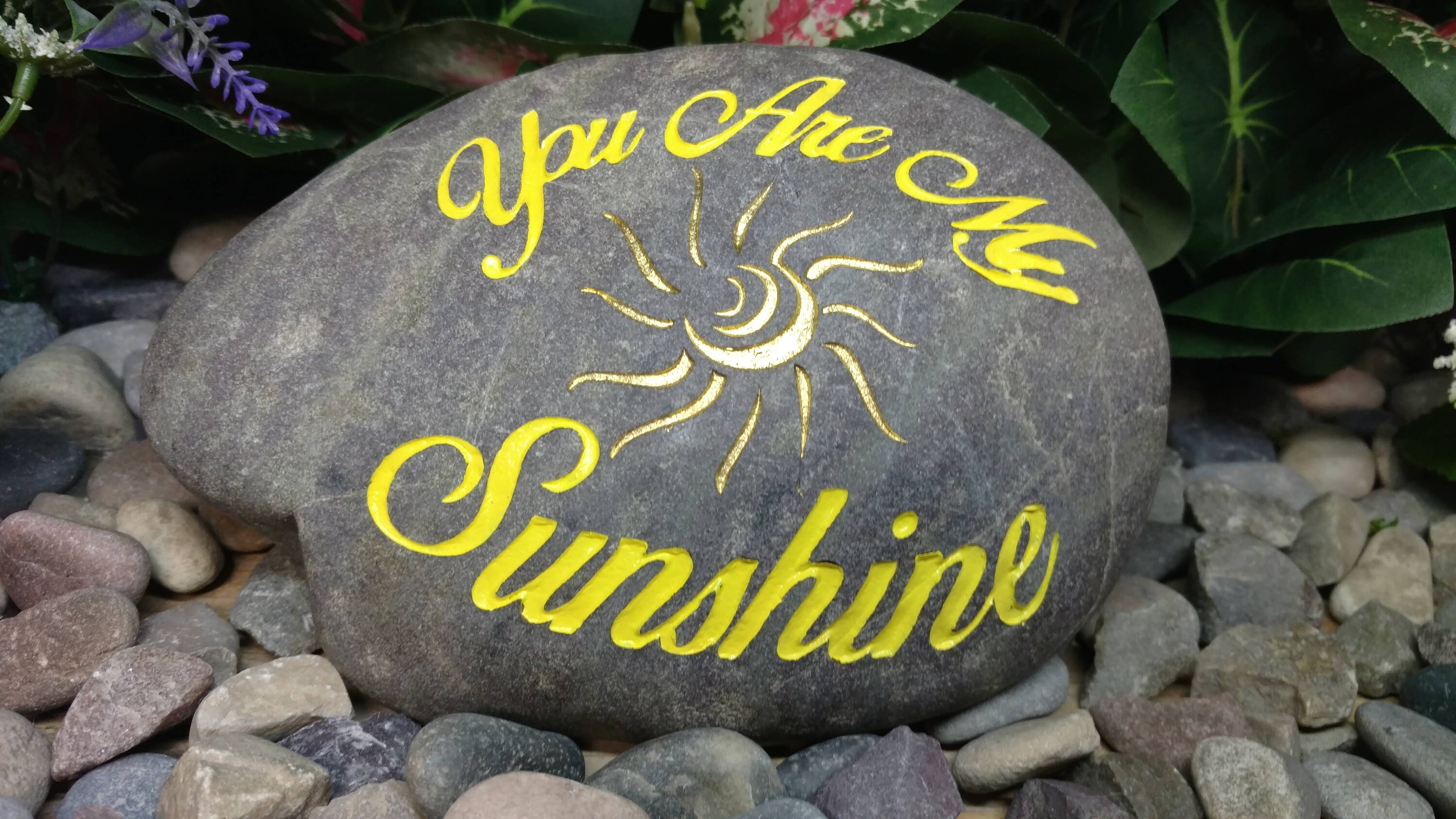 You Are My Sunshine Hope Inspirational Stones Garden Quotes | Etsy