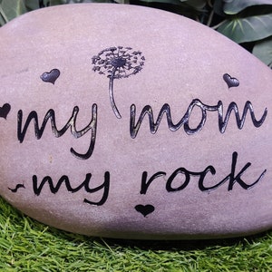 My Mom My Rock Stones Garden Rocks Kids Custom to Order Carved Names ...
