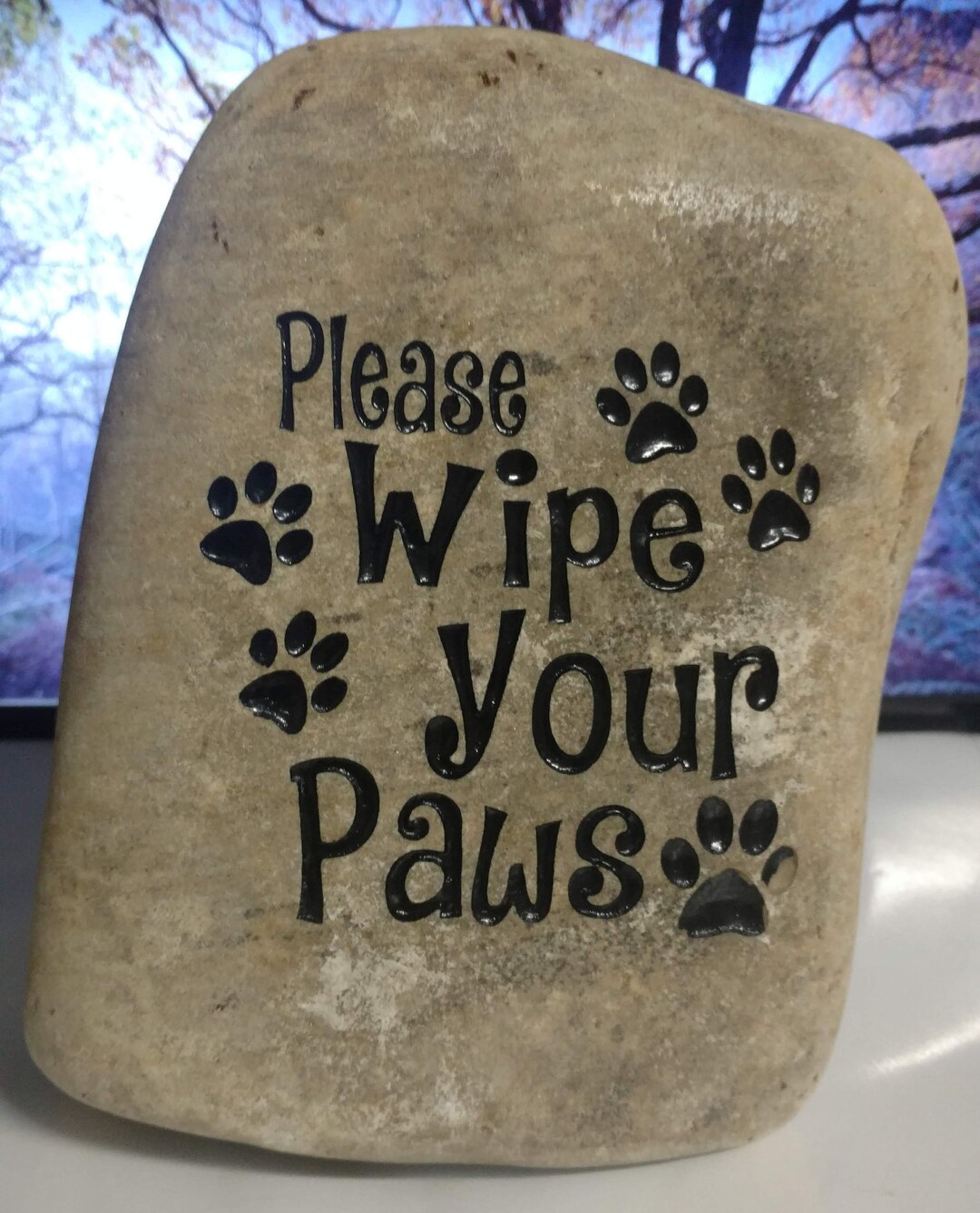 Please Wipe Your Paws Stones Garden Rocks Custom to Order Carved Names ...