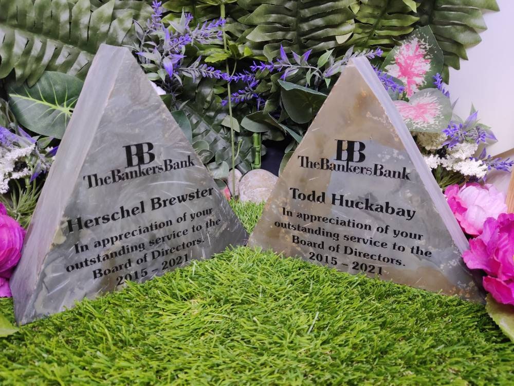 Triangle Award Desk Trophy Recognition Name Plaque Similar - Etsy