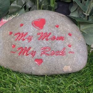 My Mom My Rock Stones Garden Rocks Kids Custom to Order Carved Names ...