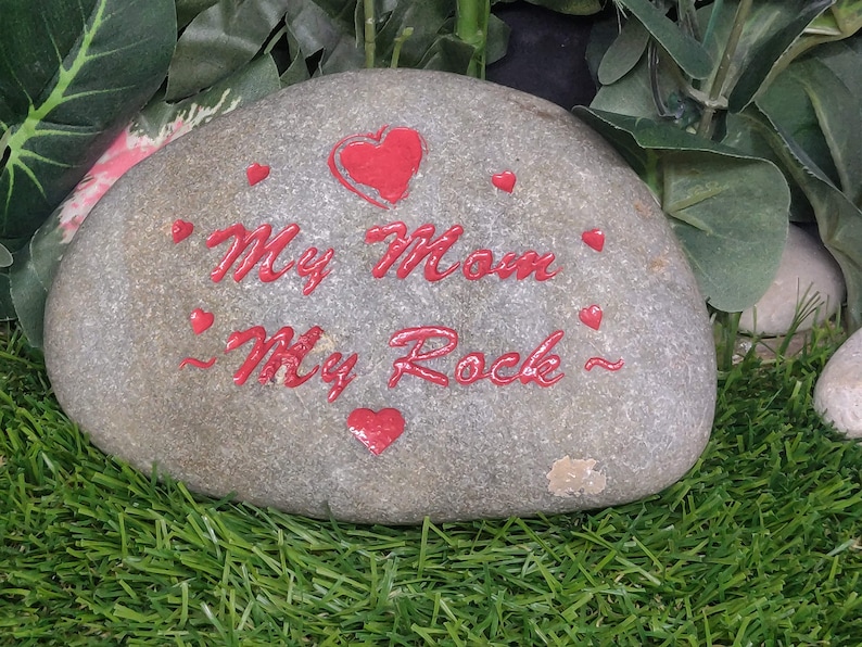 My Mom My Rock Stones Garden Rocks Kids Custom to Order Carved - Etsy