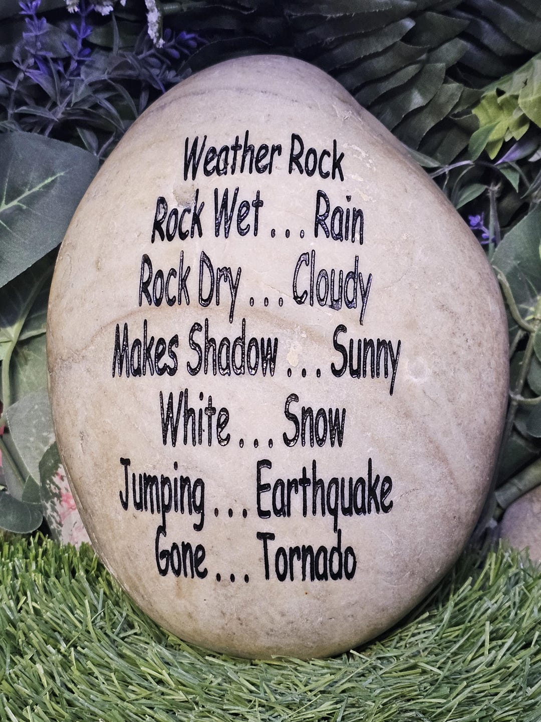 Engraved Weather Meme Stone: Custom Etched Garden Rock - Etsy