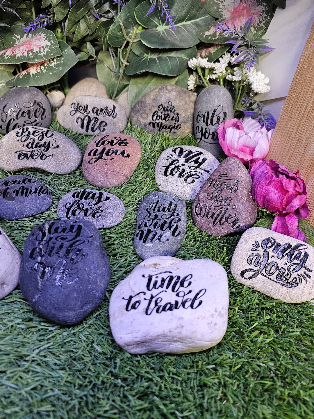 Positive Quotes Sayings Wisdom Good Vibes Stones River Rocks Custom ...