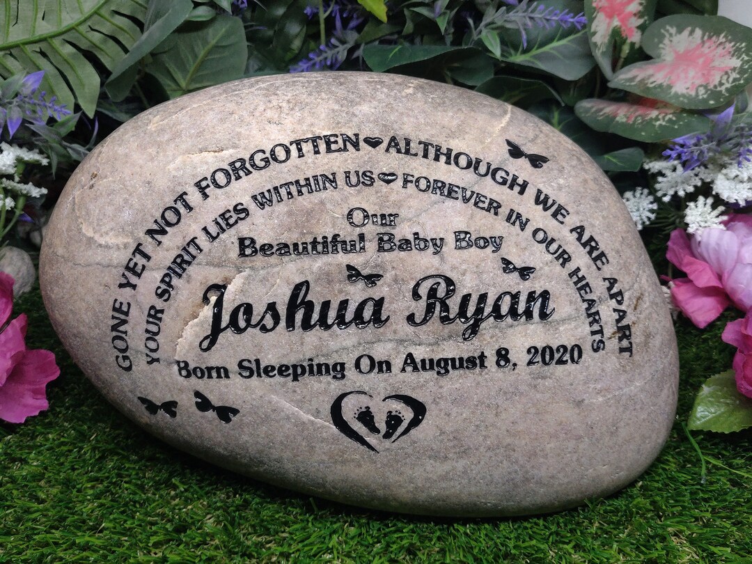 Baby Memorial Stone Born Sleeping on Stillborn Miscarriage River Rocks ...