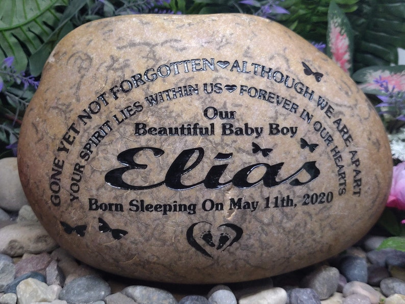 Baby Memorial Stone Born Sleeping on Stillborn Miscarriage - Etsy