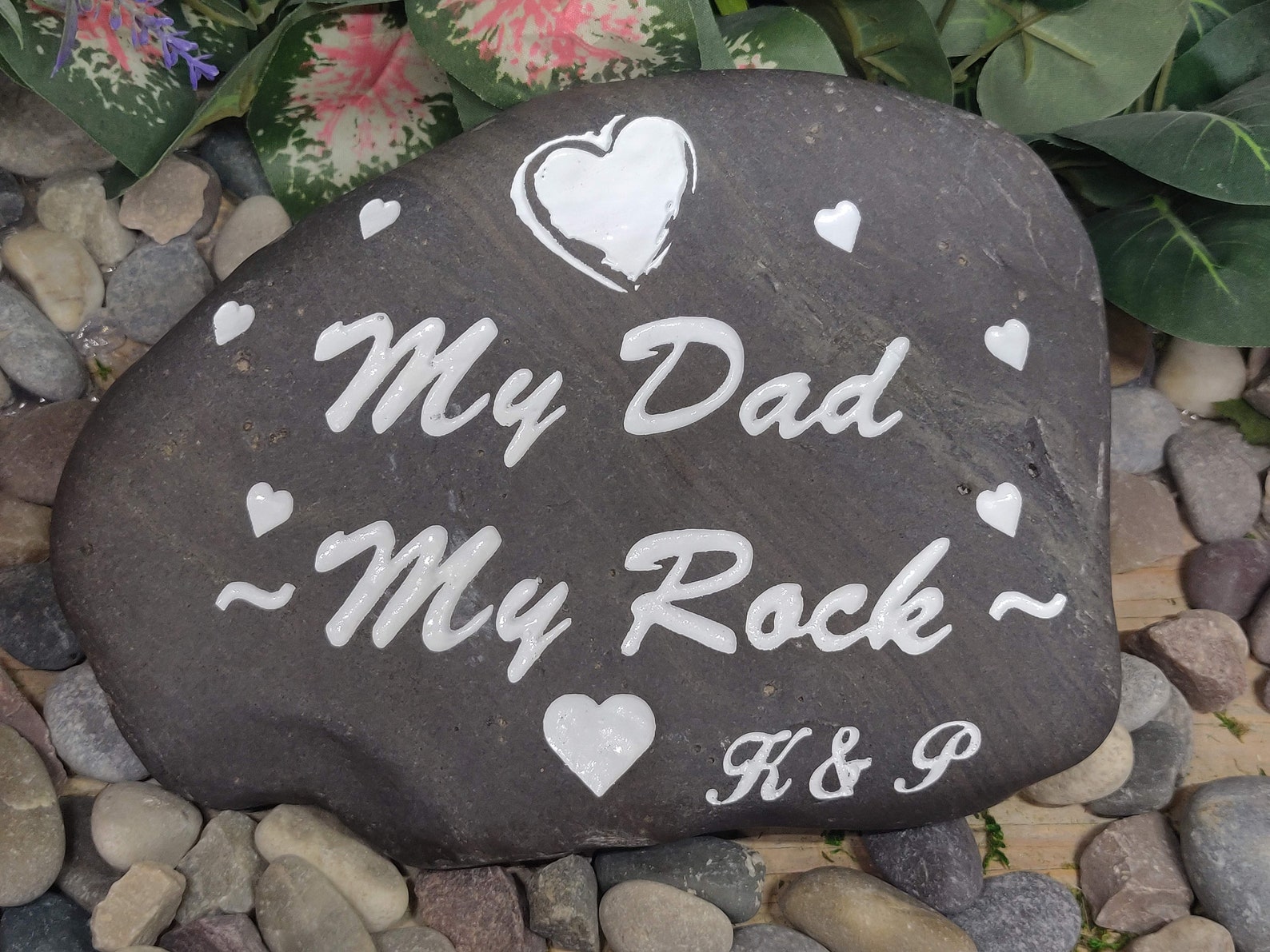 My Dad My Rock Fathers Day Stones Garden Rocks Kids Custom to - Etsy