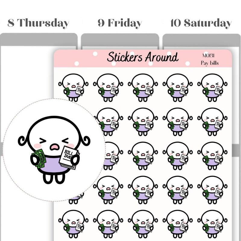 Bill Pay Stickers - Etsy