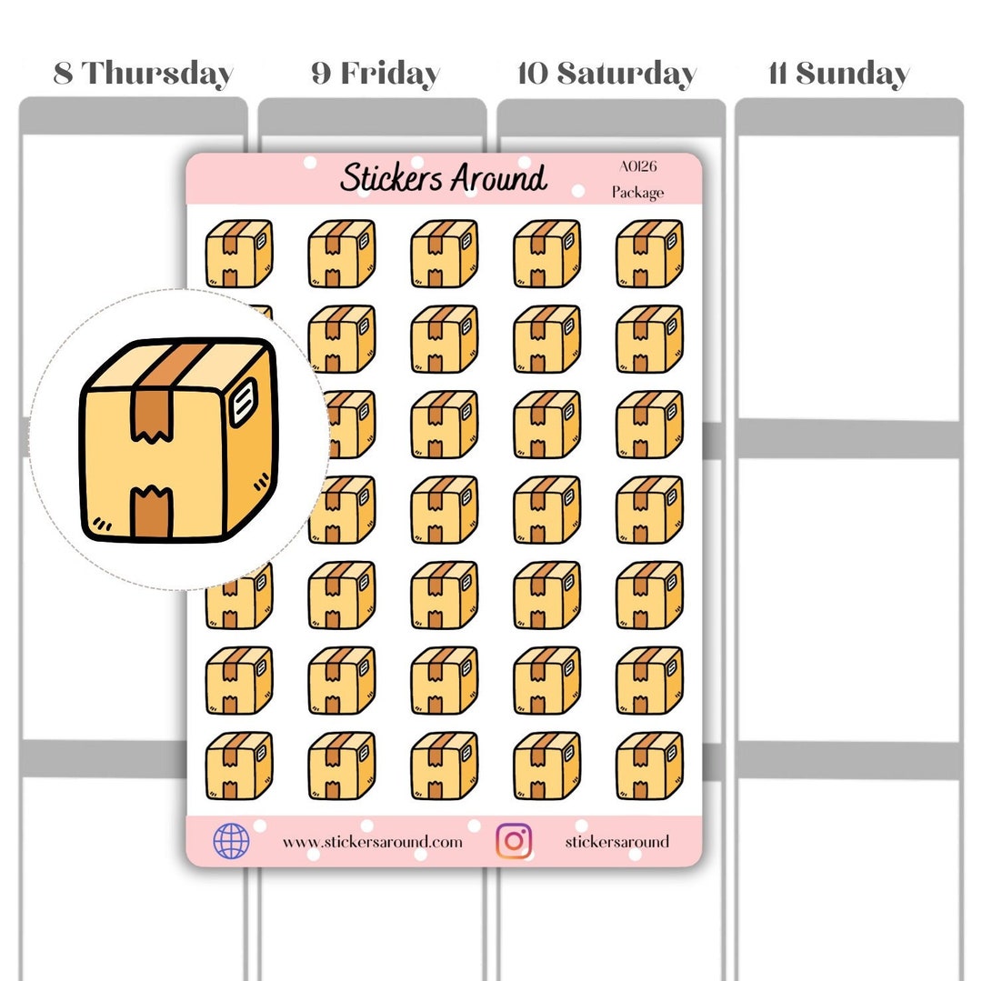 Parcel Icon Planner Sticker | Delivery Box Planner Sticker - Etsy