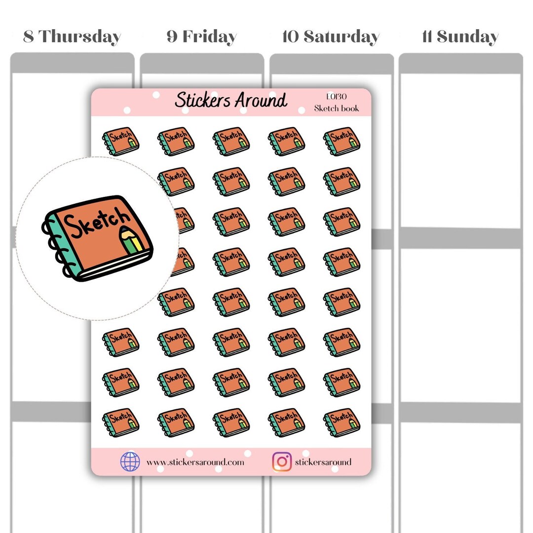 Sketch Book Icon Planner Sticker - Etsy
