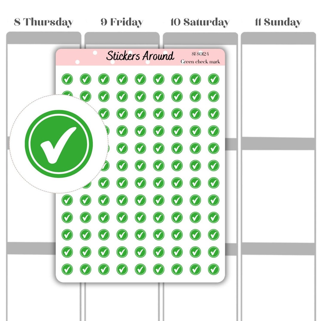Mini Green Check Mark Icon Planner Sticker - Etsy