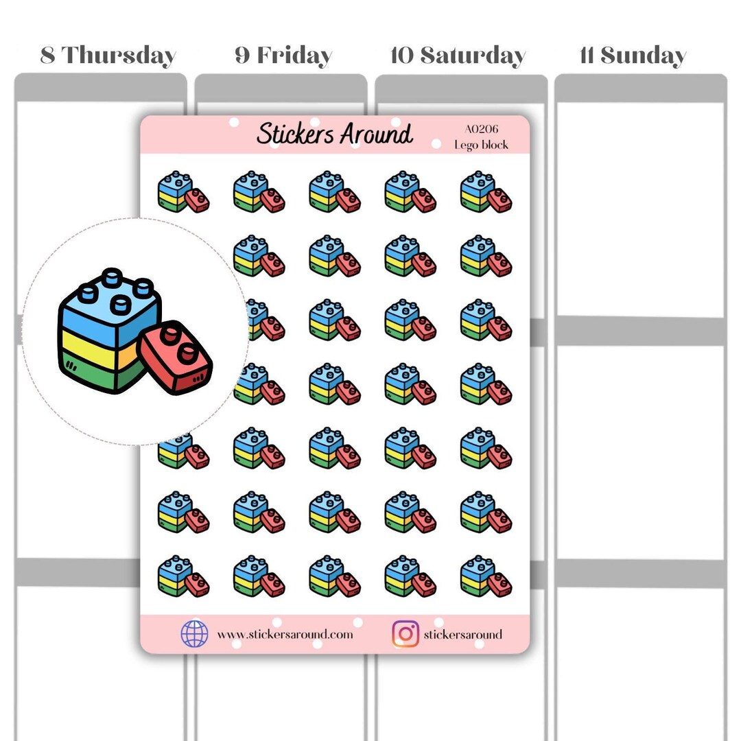 Building Block Icon Stickers | Planner Stickers and Bullet Journal ...
