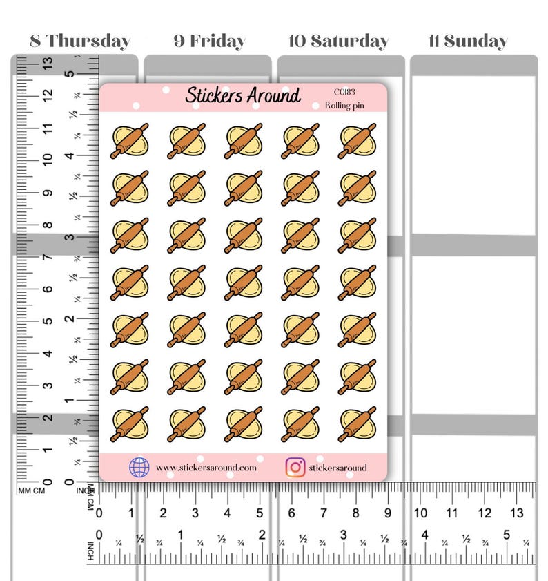 Rolling Pin Icon Planner Sticker - Etsy