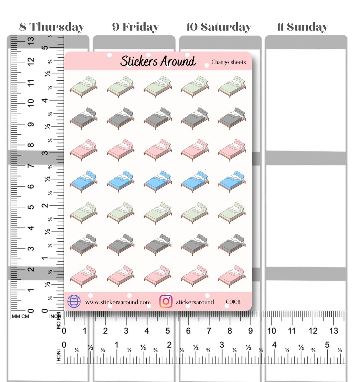 Change Bed Sheets Planner Sticker, Chores Sticker, House Work Sticker ...