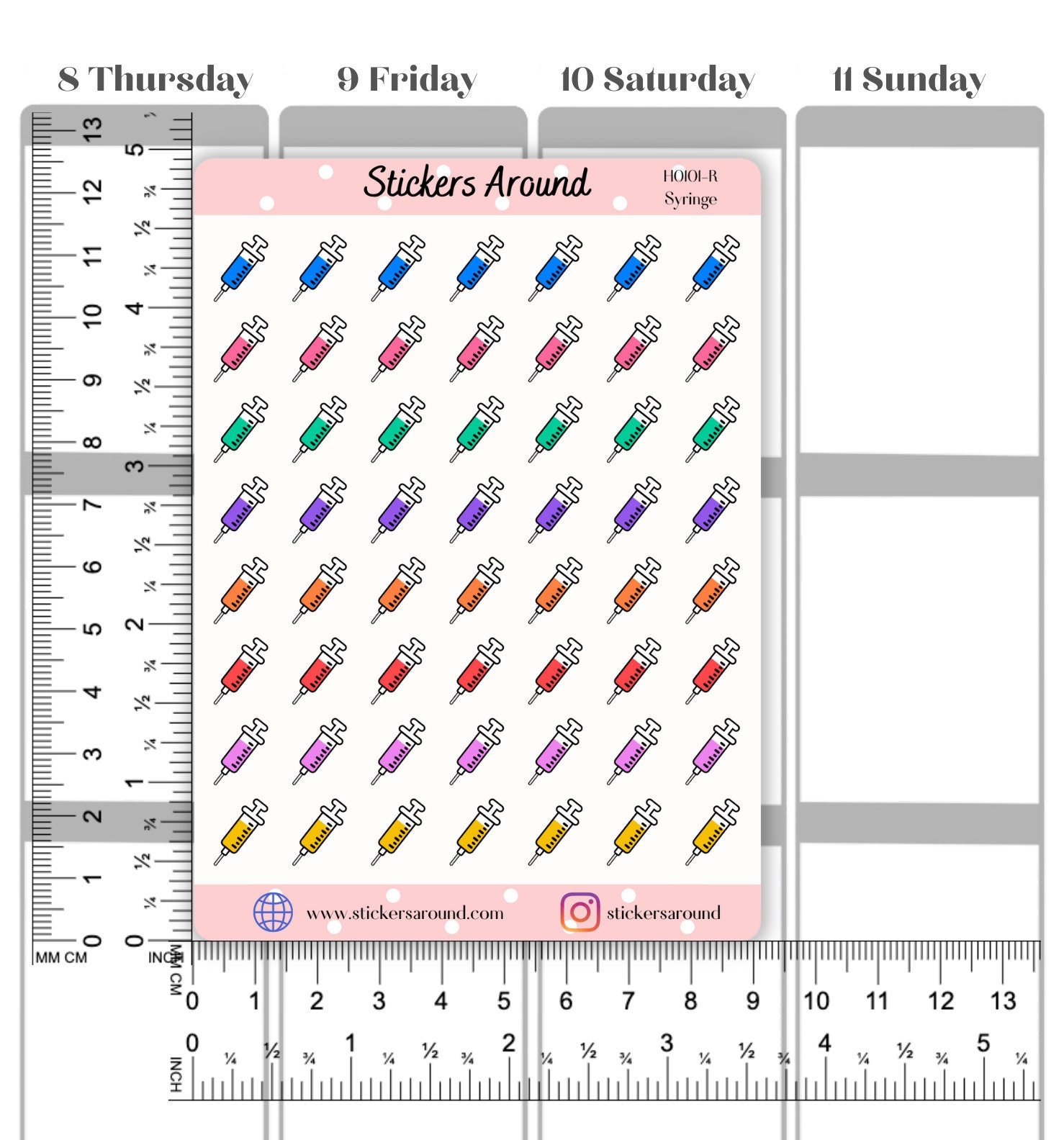 Syringe Icon Planner Sticker, Vaccine Shot Sticker, Diabete Insulin ...