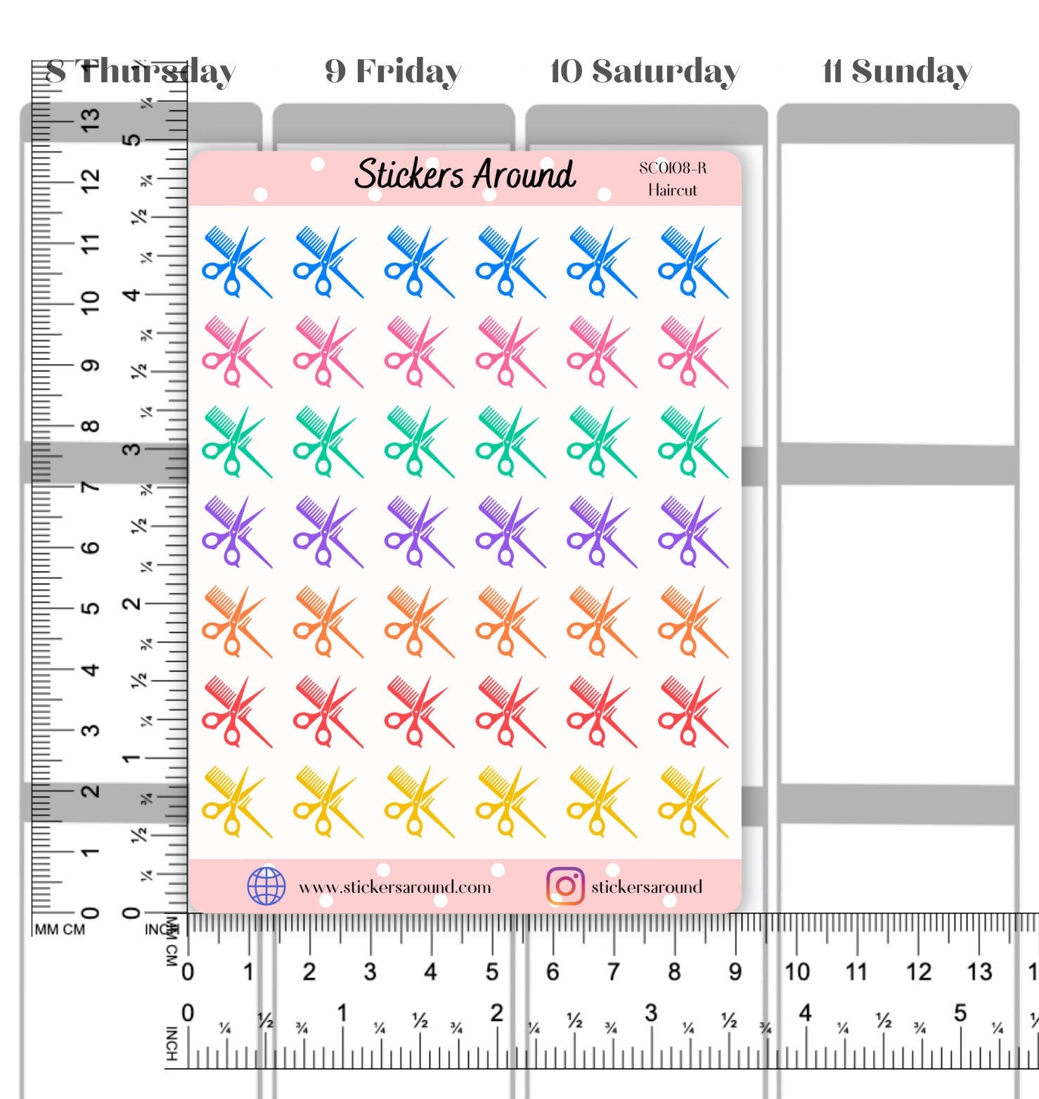 Haircut Icon Planner Sticker, Hair Appointment Sticker, Hair Salon ...