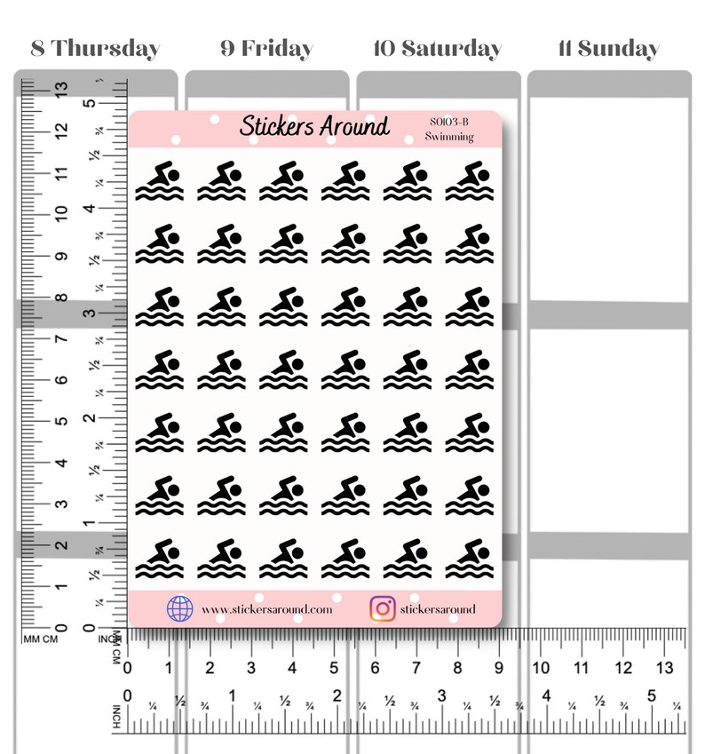 Swimming Icon Planner Stickers, Swimmer Sticker, Swimming Lesson ...