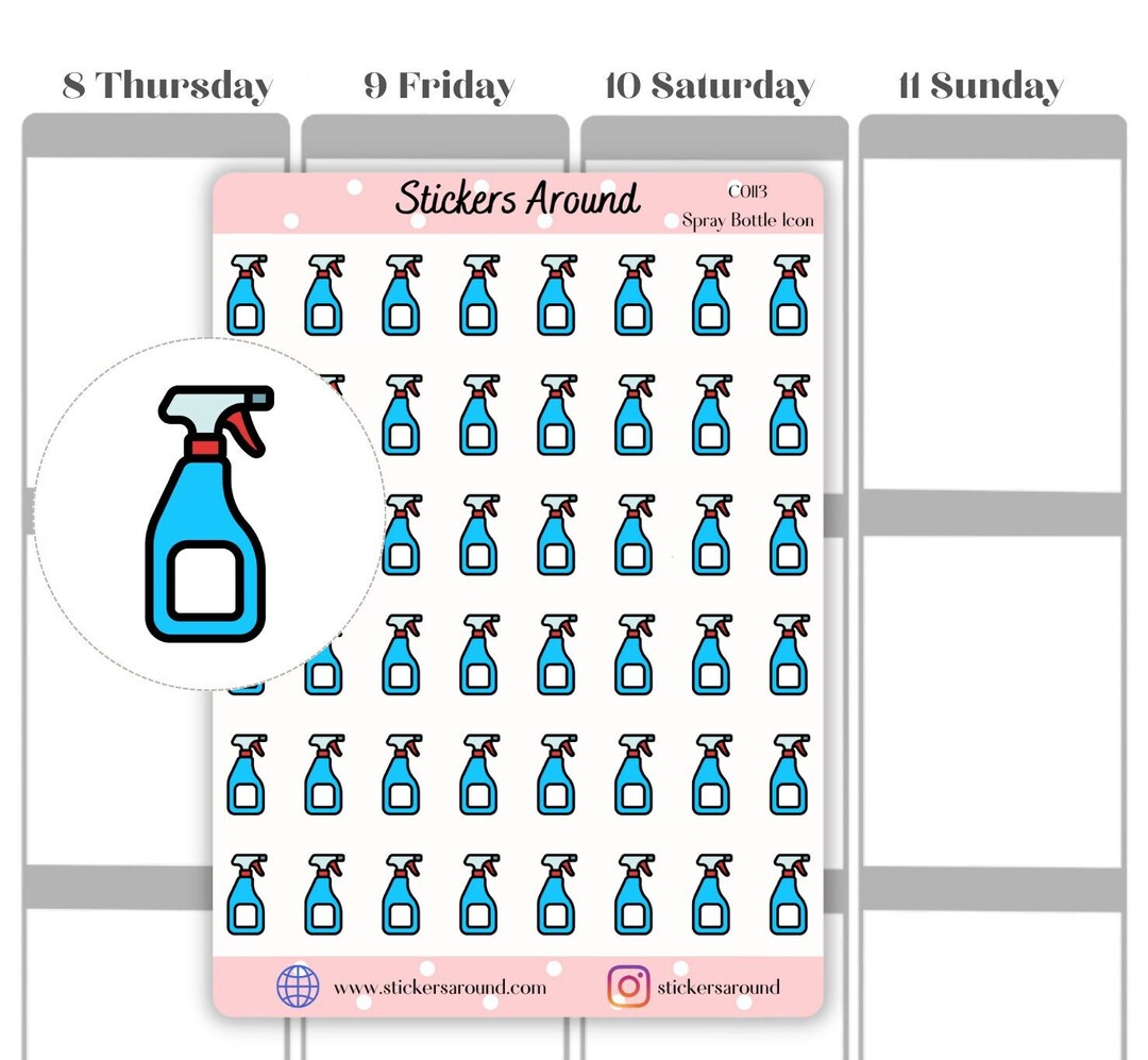 Spray Bottle Icon Sticker, Cleaning Bottle Sticker, Cleaning Chore ...