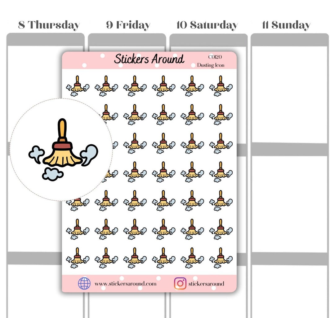 Dusting Icon Planner Sticker, Duster Icon Sticker, Chores Sticker ...
