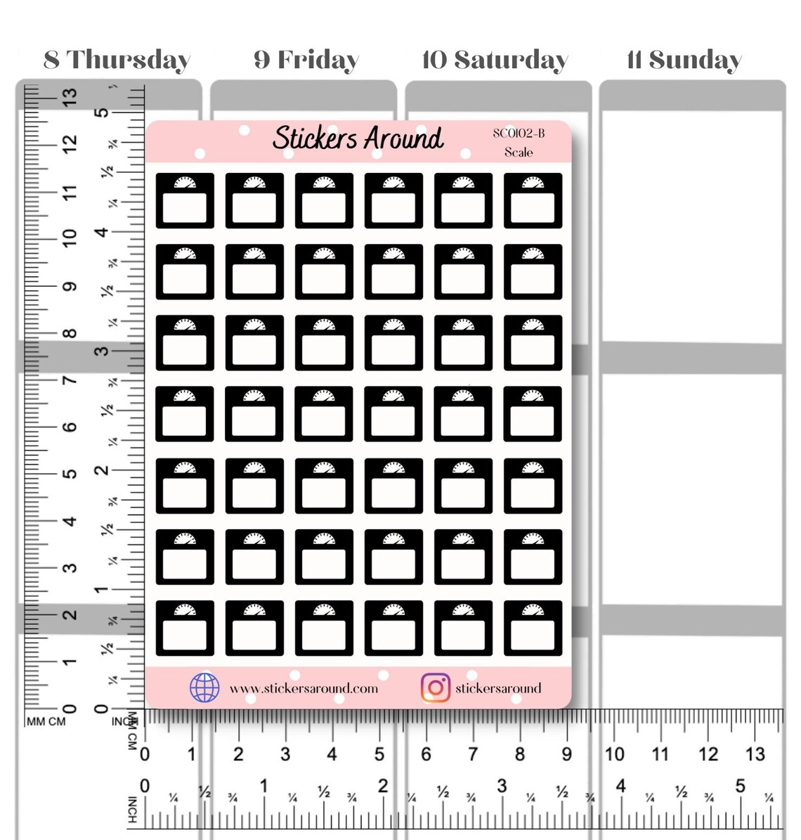 Weight Scale Planner Stickers, Weight Tracker Sticker, Tracker Scale ...
