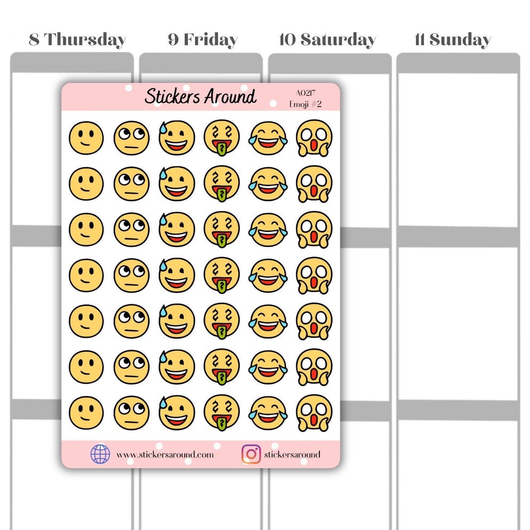 Emojis Icon Stickers 2 Planner Stickers and Bullet Journal Stickers - Etsy