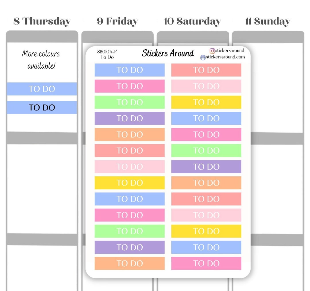 To Do Header Sticker, to Do Planner Sticker, to Do Skinny Label ...