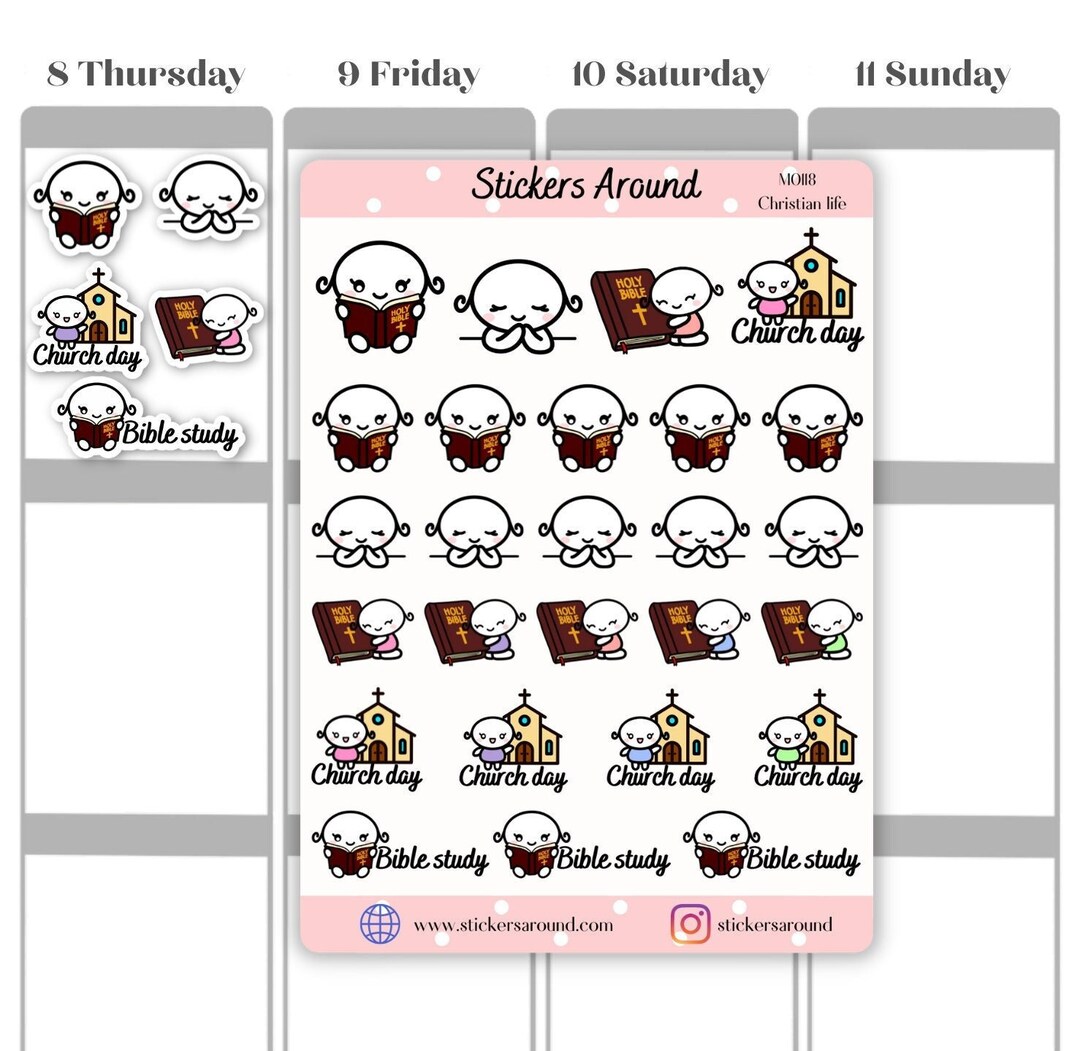 Church Planner Sticker, Praying Sticker, Pray Sticker, Bible Study ...