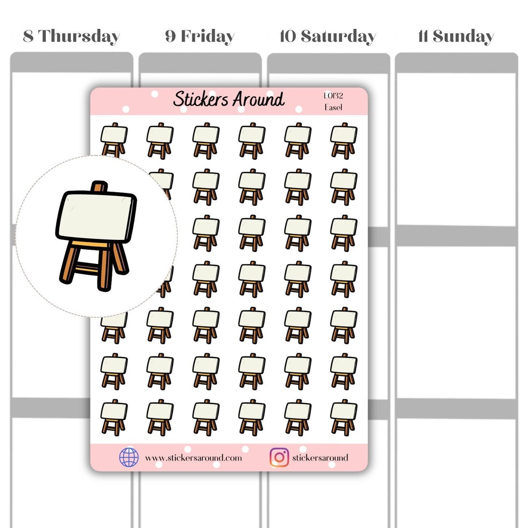 Easel Icon Planner Sticker, Painting Canvas Planner Sticker - Etsy