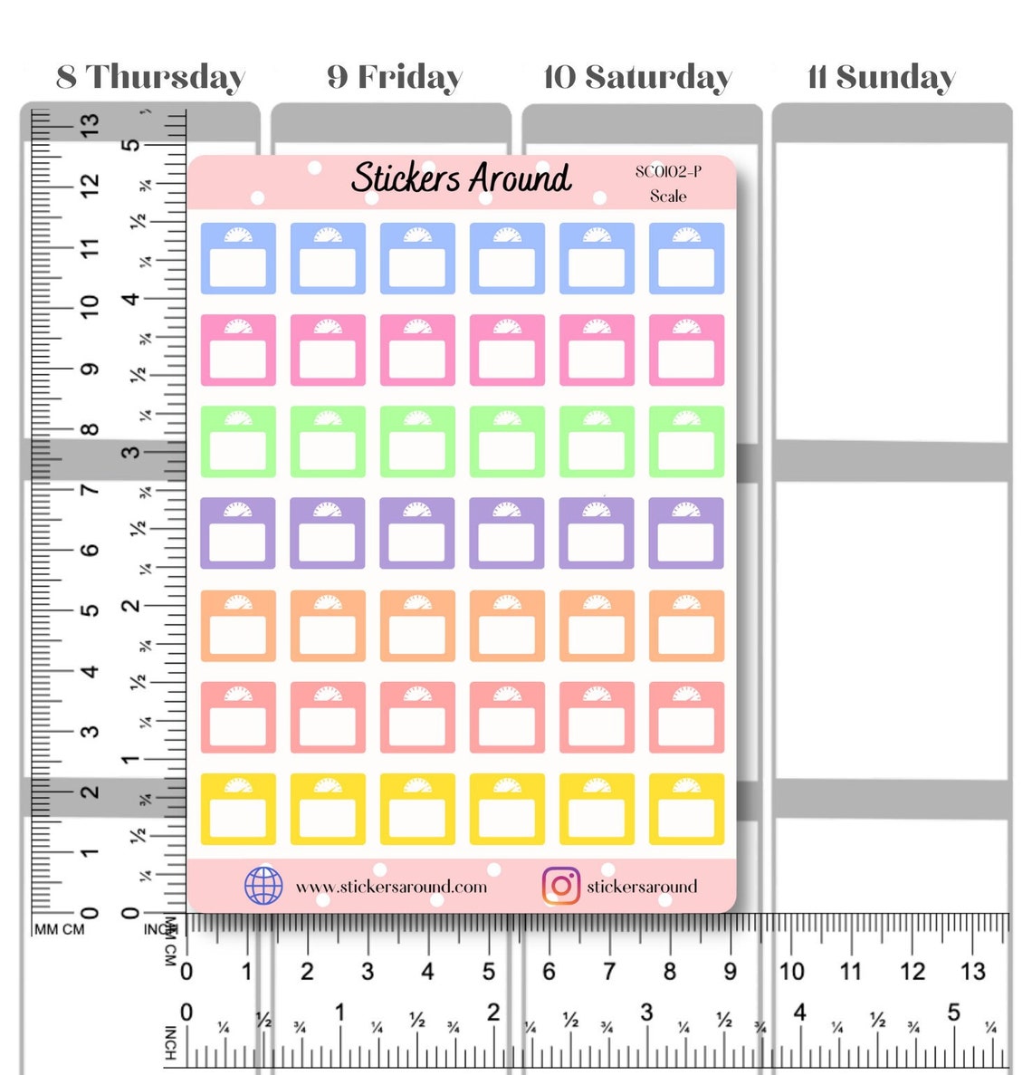 Weight Scale Planner Stickers, Weight Tracker Sticker, Tracker Scale ...