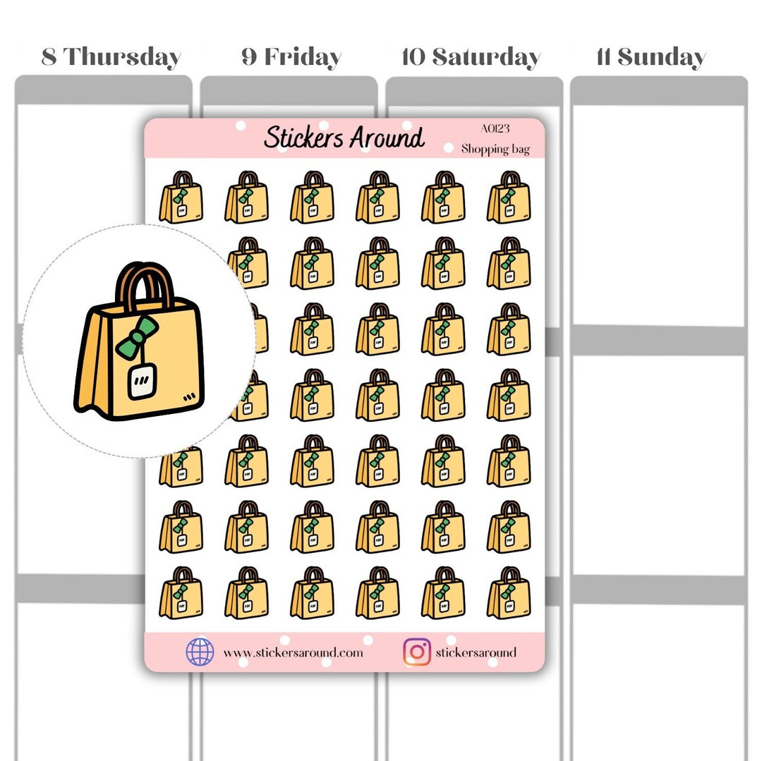 Shopping Bag Planner Sticker | Gift Bag Planner Sticker - Etsy