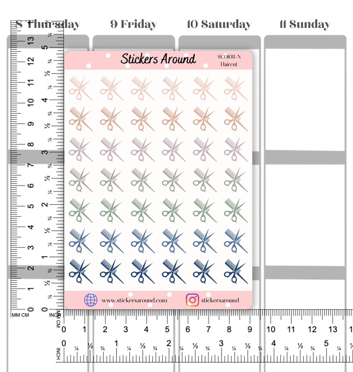 Haircut Icon Planner Sticker, Hair Appointment Sticker, Hair Salon ...