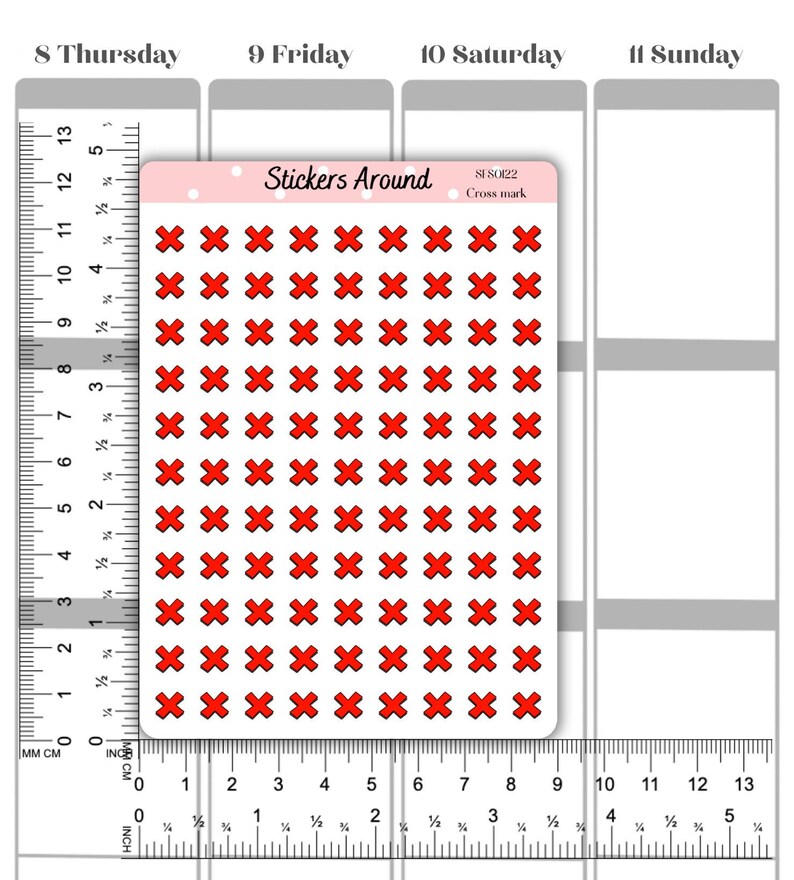 Mini Cross Mark Icon Planner Sticker - Etsy