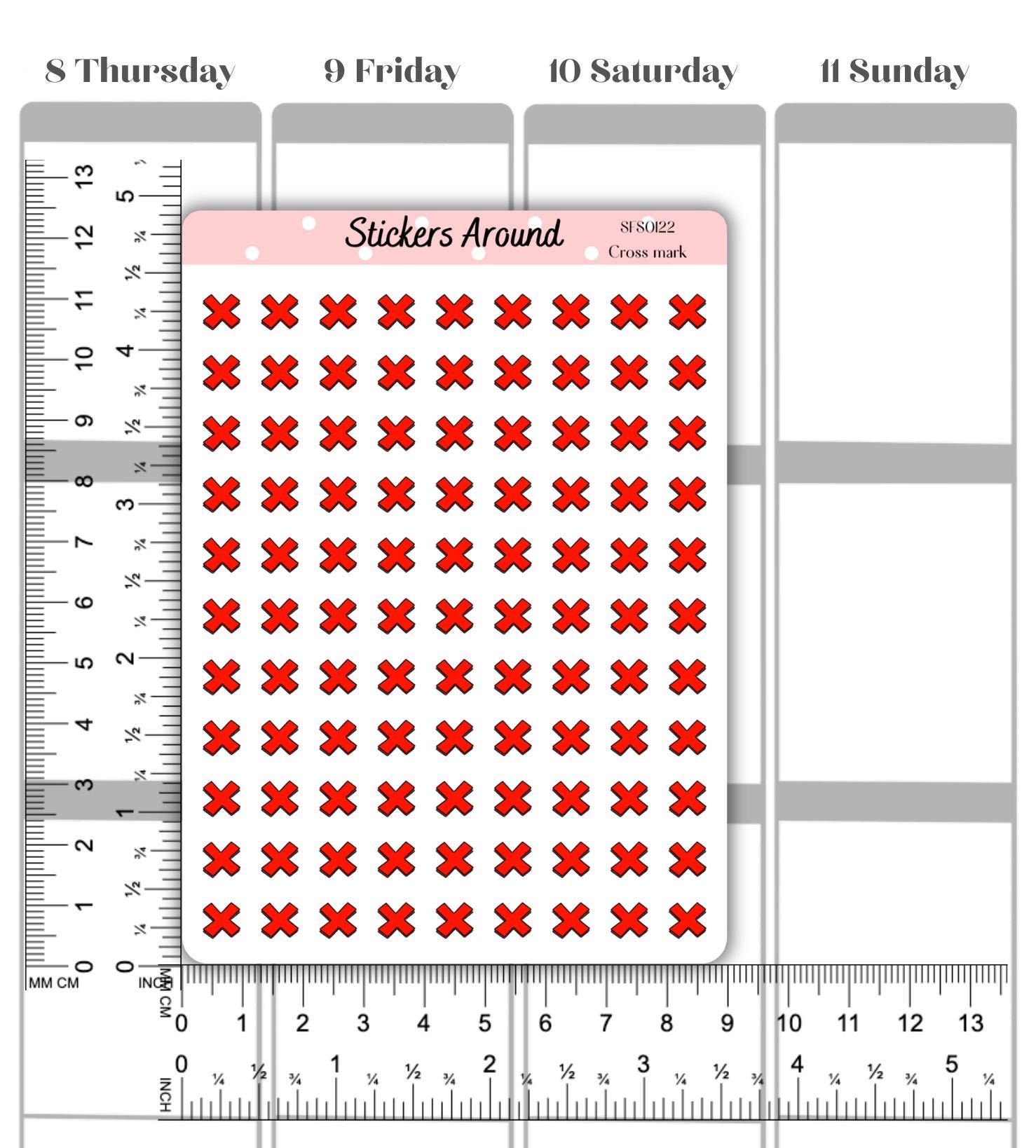 Mini Cross Mark Icon Planner Sticker - Etsy