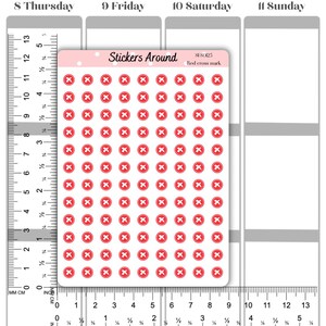 Mini Red Cross Mark Icon Planner Sticker - Etsy