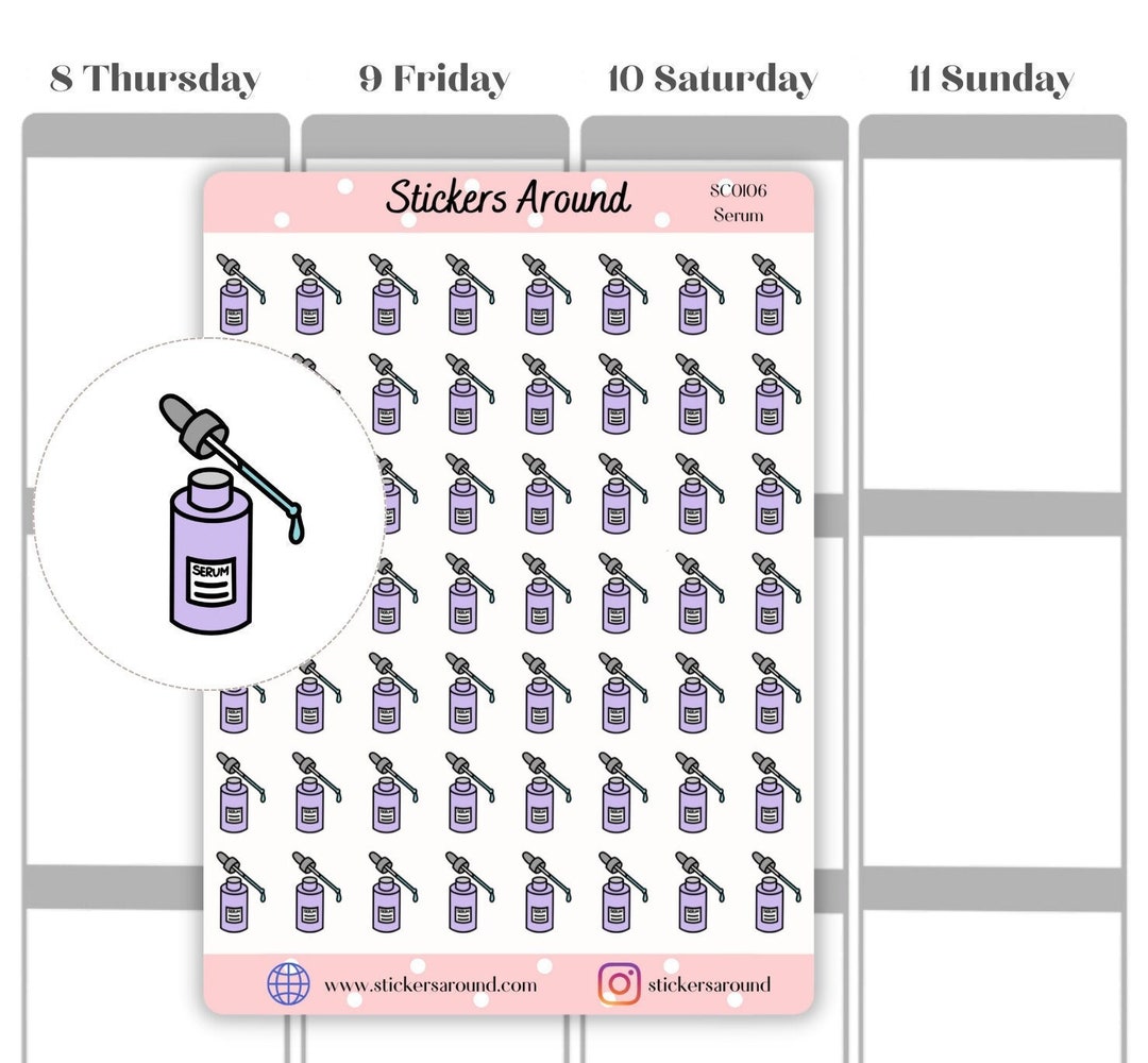 Serum Icon Planner Sticker, Skincare Sticker, Face Serum Sticker, Eye ...