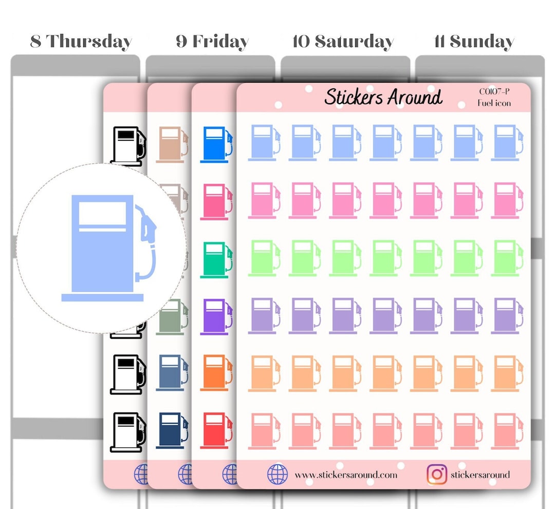 Fuel Icon Planner Stickers, Gas Station Stickers, Petrol Station ...