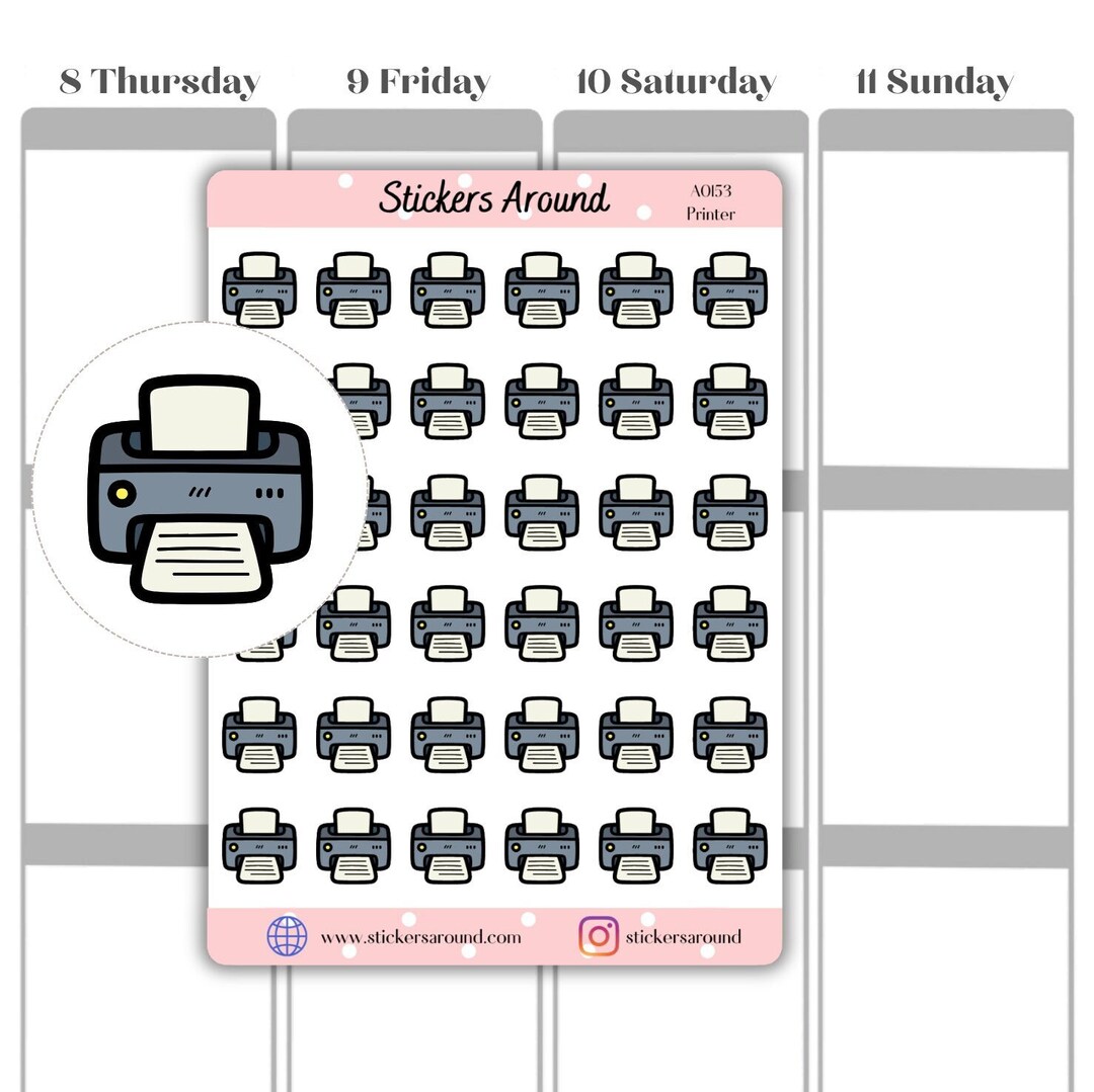 Printer Icon Planner Sticker - Etsy