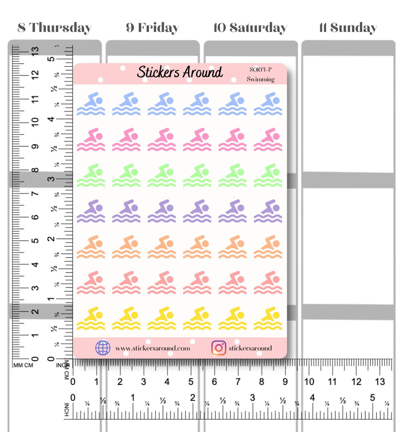 Swimming Icon Planner Stickers, Swimmer Sticker, Swimming Lesson ...