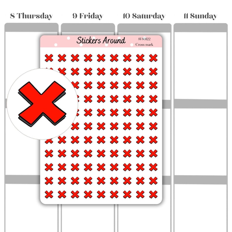 Mini Cross Mark Icon Planner Sticker - Etsy