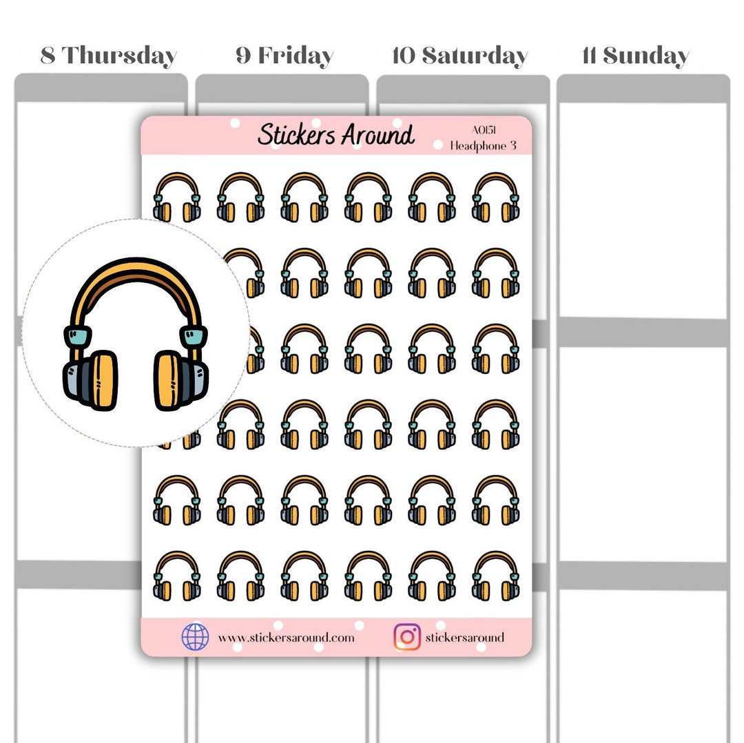 Headphone Icon Planner Sticker #3 - Etsy Australia