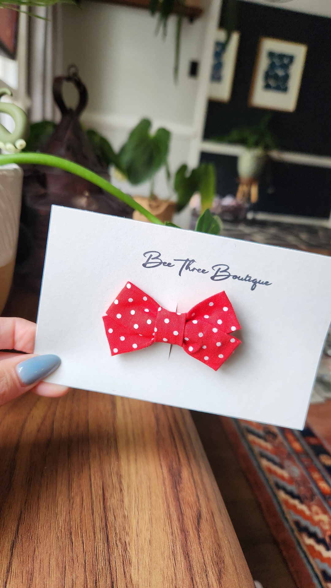 Little Red Polka-dot Clip-in Bow, Bows Headband, Baby Girl Bow ...