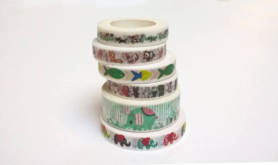 Masking tape Animals / dogs fish elephants cats pandas... | Etsy